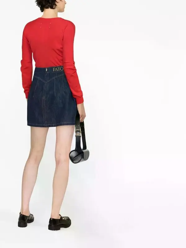 PATOU Organic Denim A-line Miniskirt