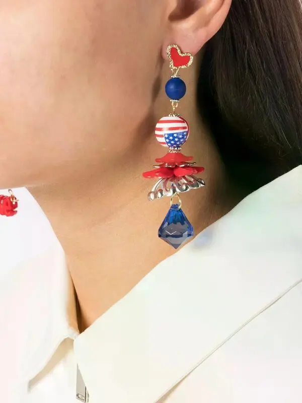 AMIR SLAMA American Flag Statement Drop Earrings