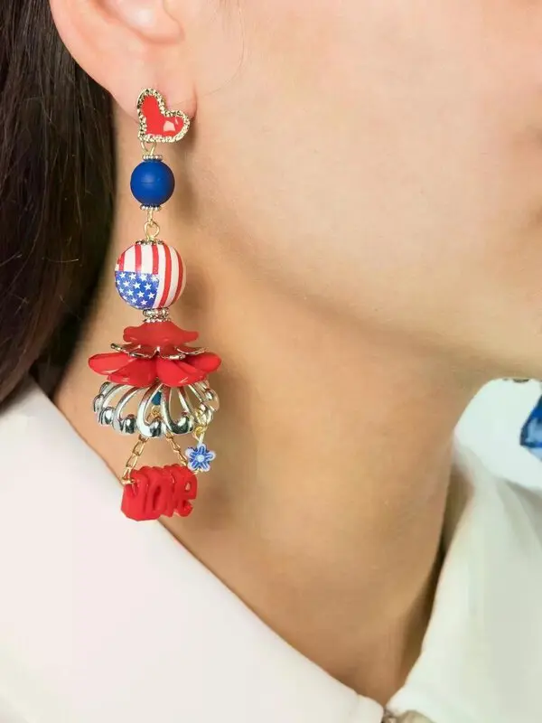 AMIR SLAMA American Flag Statement Drop Earrings