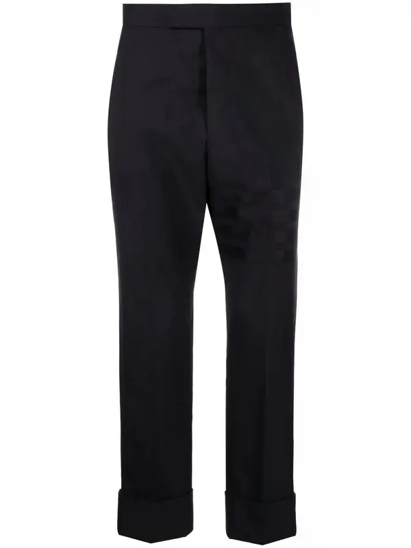Thom Browne Cropped 4-bar Stripe Wool Trousers - Blue