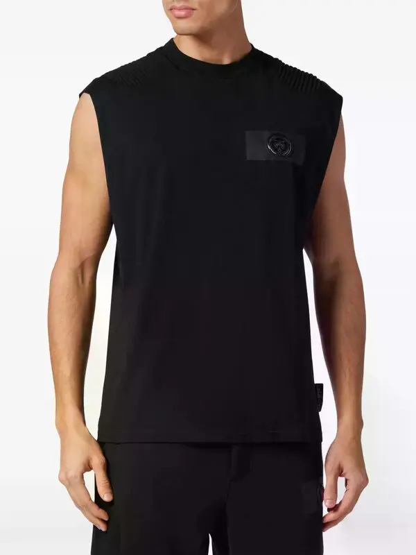 PLEIN SPORT Logo Patch Sleeveless T-shirt