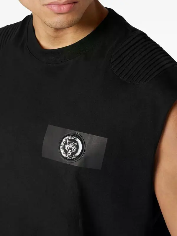PLEIN SPORT Logo Patch Sleeveless T-shirt