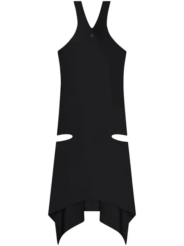COURREGES Criss-cross Jersey Mini Dress - Black