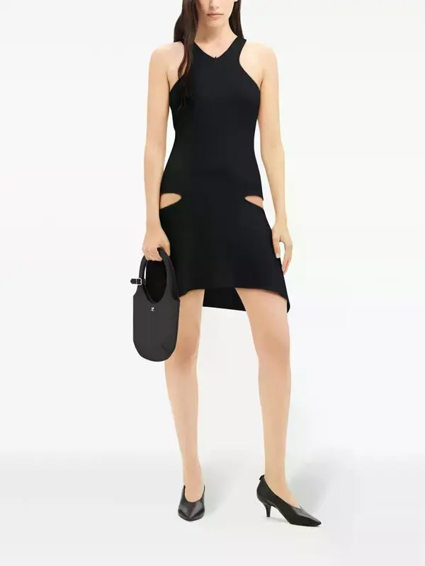 COURREGES Criss-cross Jersey Mini Dress - Black