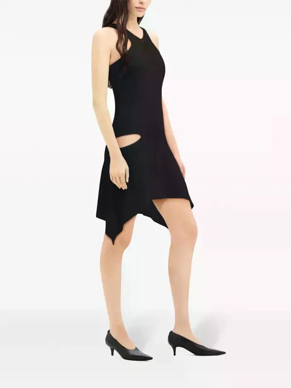 COURREGES Criss-cross Jersey Mini Dress - Black