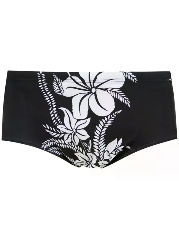AMIR SLAMA Printed Swim Briefs - Black