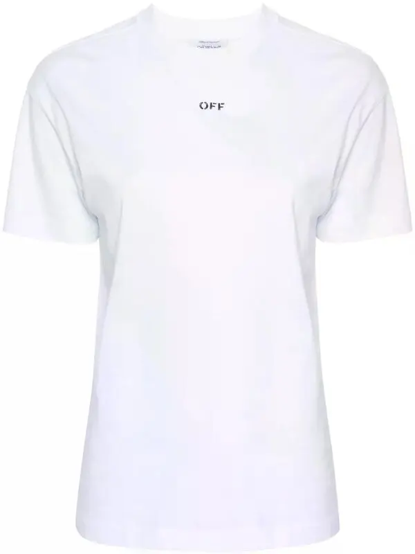 Off-White Cotton Diag-stripe T-shirt - White