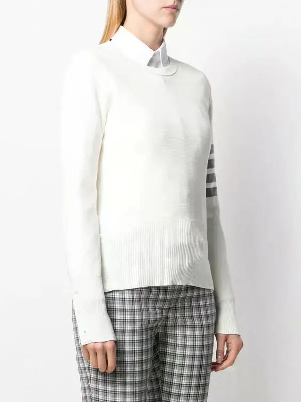 Thom Browne 4-bar Milano Stitch Jumper - White