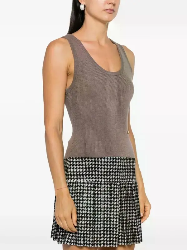 Moschino Logo-lettering Tank Top - Neutrals