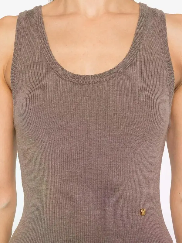 Moschino Logo-lettering Tank Top - Neutrals