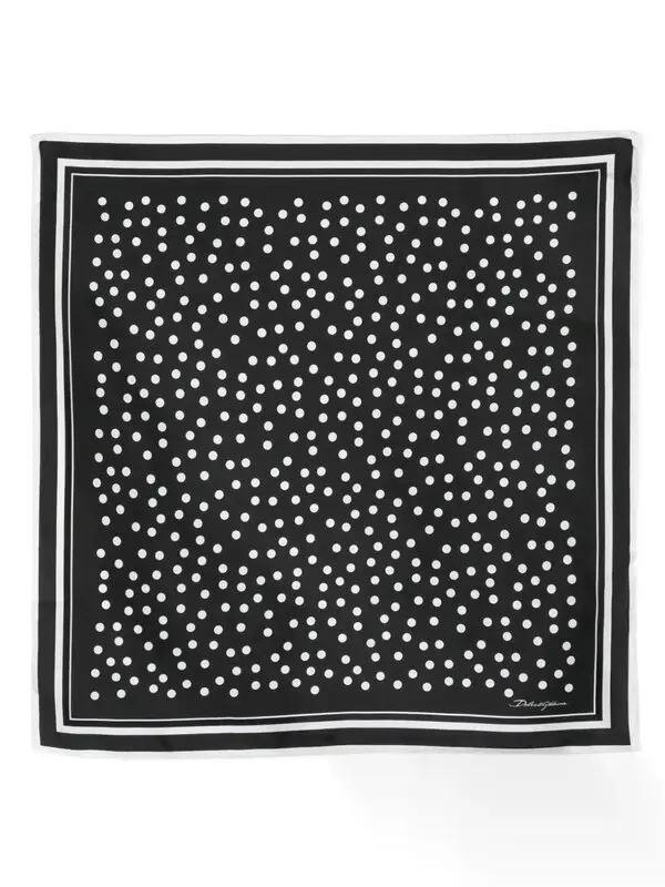 Dolce & Gabbana Polka-dot Silk Scarf - Black