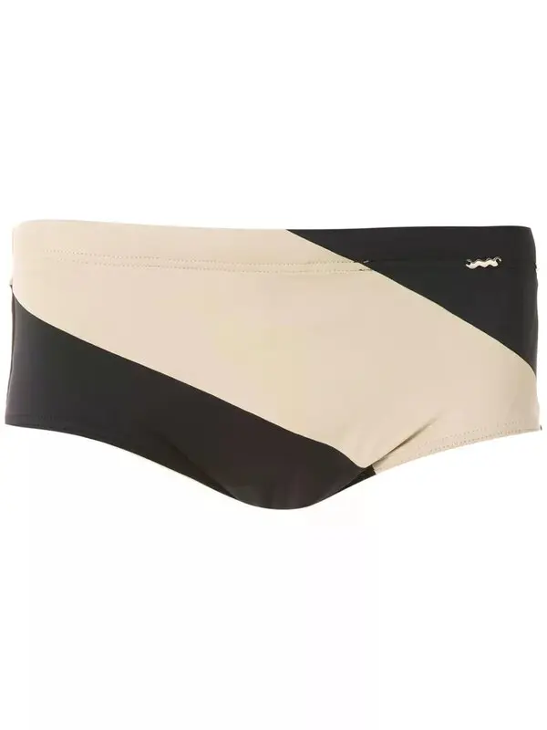 AMIR SLAMA Color Block Swim Trunks - Black