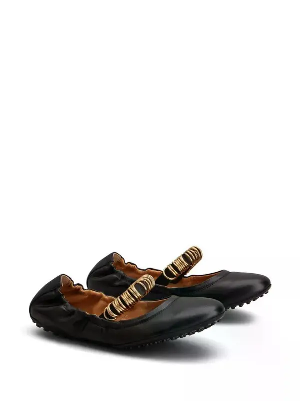 TOD'S Ballerina Shoes With Ring Detail - Black
