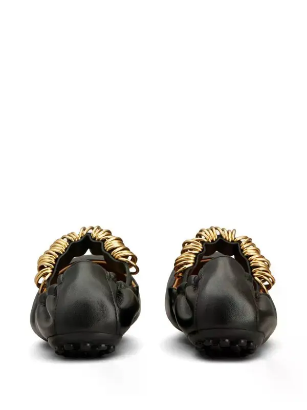 TOD'S Ballerina Shoes With Ring Detail - Black