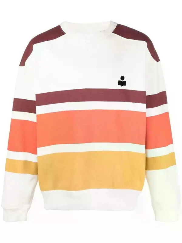 MARANT Meyoan Logo-print Striped Sweatshirt - Neutrals