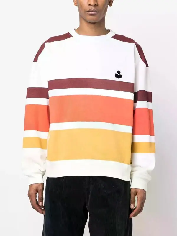 MARANT Meyoan Logo-print Striped Sweatshirt - Neutrals