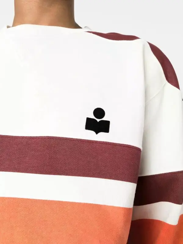MARANT Meyoan Logo-print Striped Sweatshirt - Neutrals