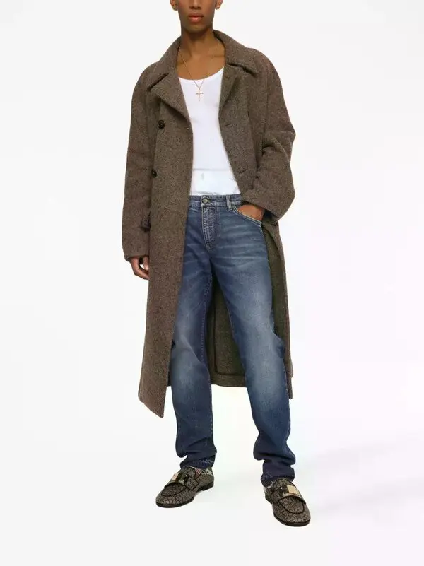 Dolce & Gabbana Mélange-effect Double-breasted Coat