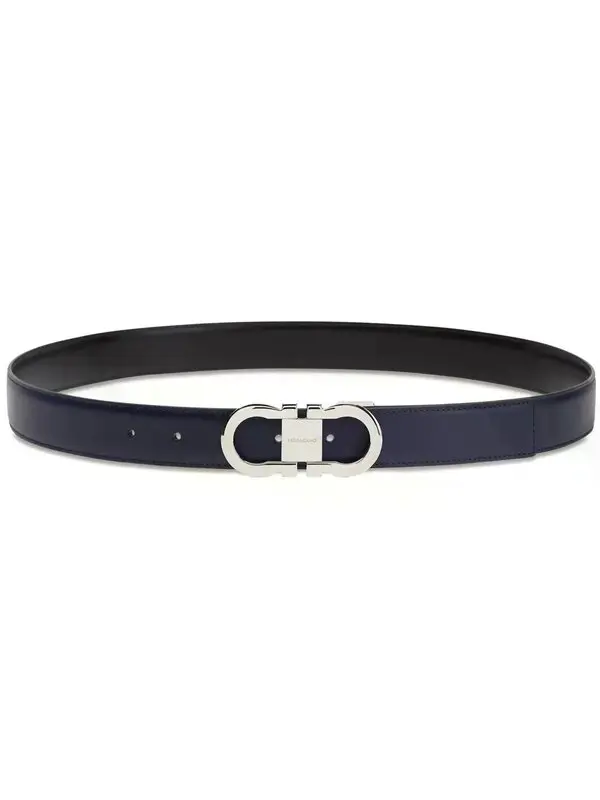 FERRAGAMO Gancini Reversible Belt - Blue