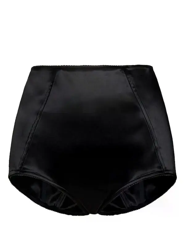 ROOM76 Satin High-waisted Briefs - Black