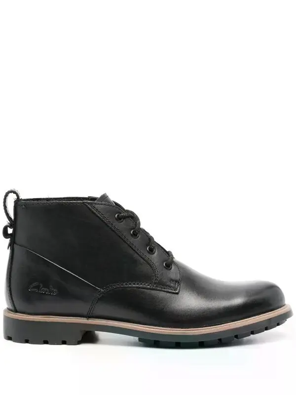 Clarks Westcombe Leather Ankle Boots - Black