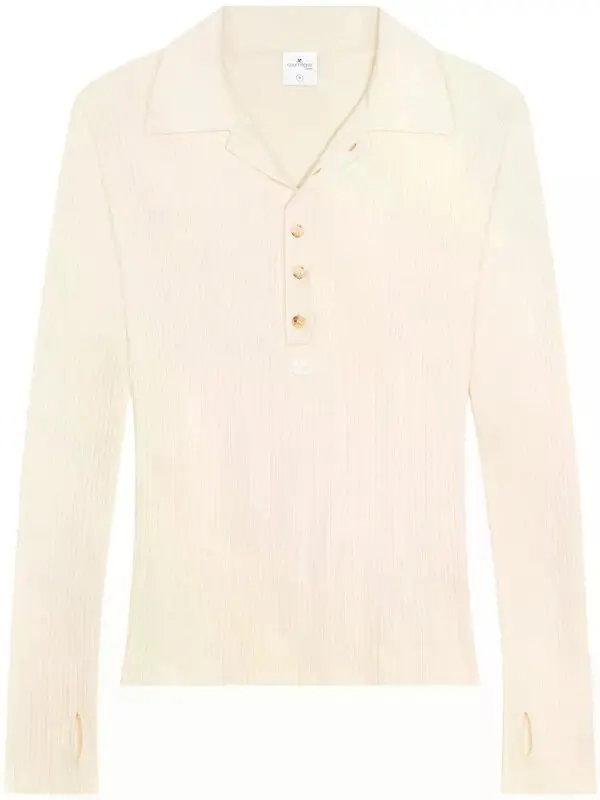 COURREGES Cotton-wool Blend Polo Shirt - Neutrals