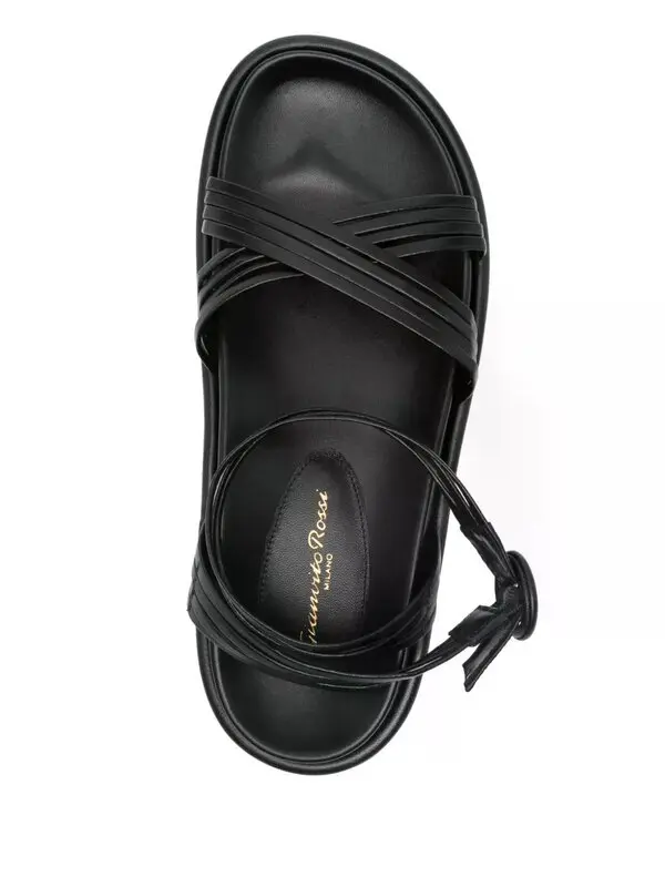 GIANVITO ROSSI Leather Flat Sandals - Black