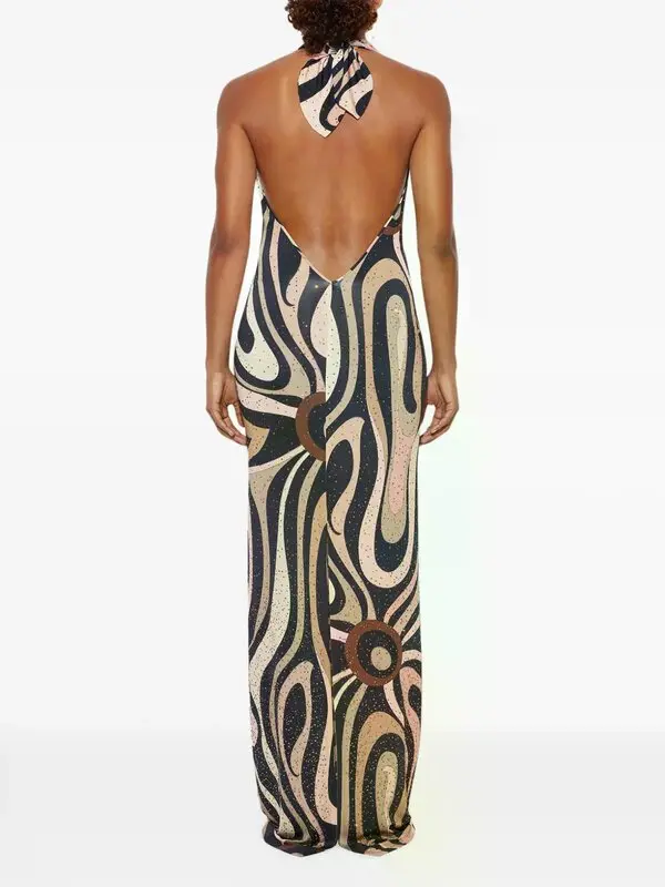 Emilio Pucci Marmo-print Halterneck Dress
