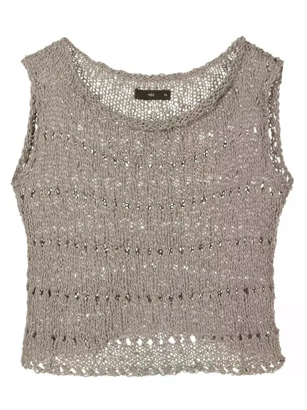 Voz Open Knit Crop Top