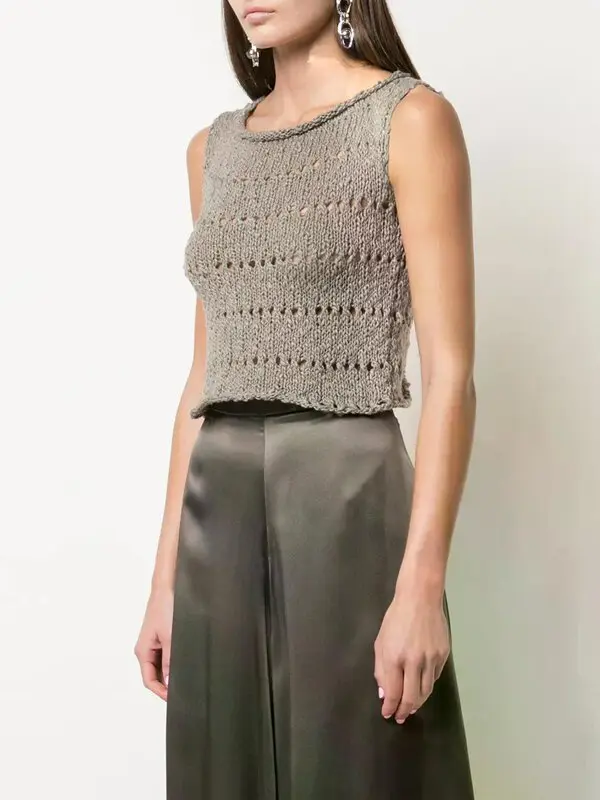 Voz Open Knit Crop Top