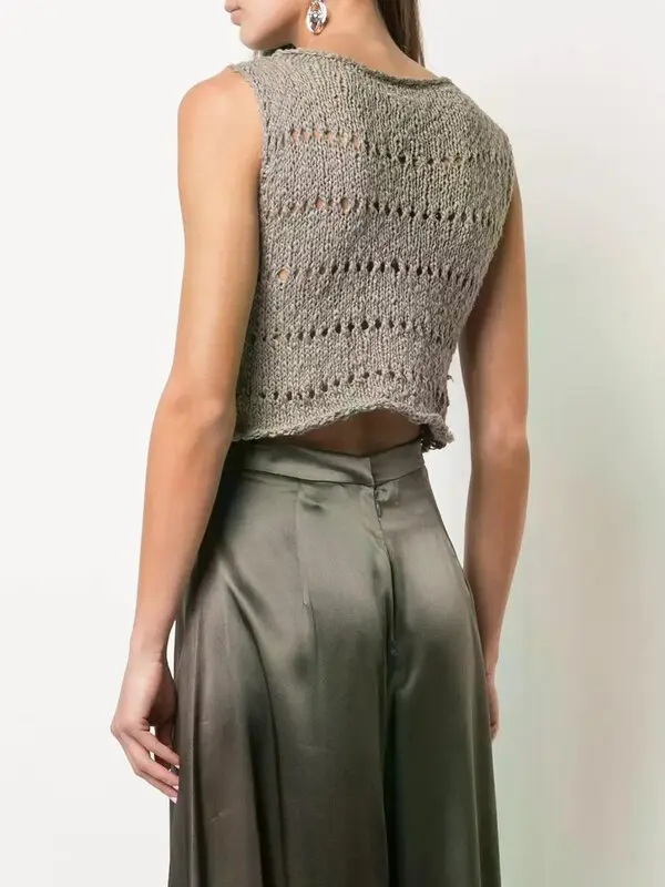 Voz Open Knit Crop Top
