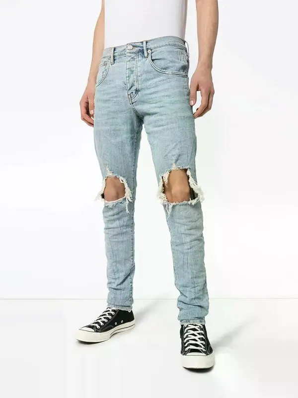 PURPLE BRAND Distressed-finish Slim Fit Jeans