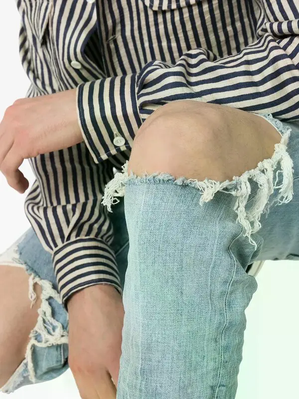 PURPLE BRAND Distressed-finish Slim Fit Jeans