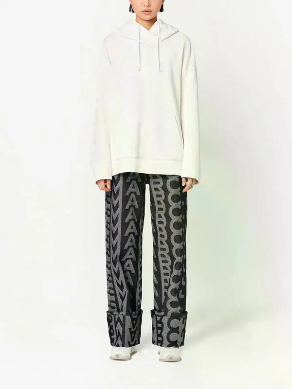 Marc Jacobs Monogram Oversized Drawstring Hoodie - Neutrals