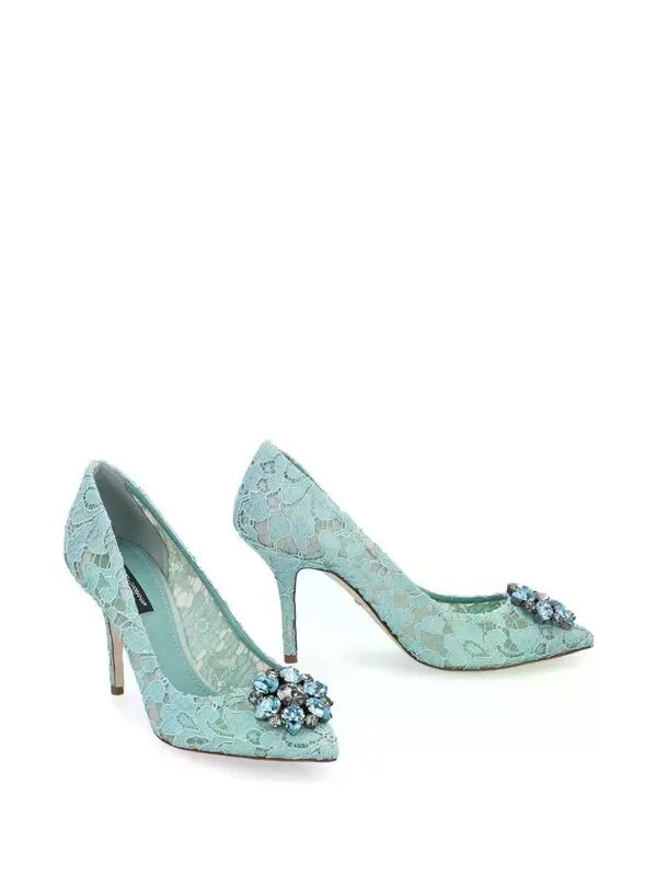 Dolce & Gabbana Bellucci Rainbow Lace Brooch-detail Pumps - Blue