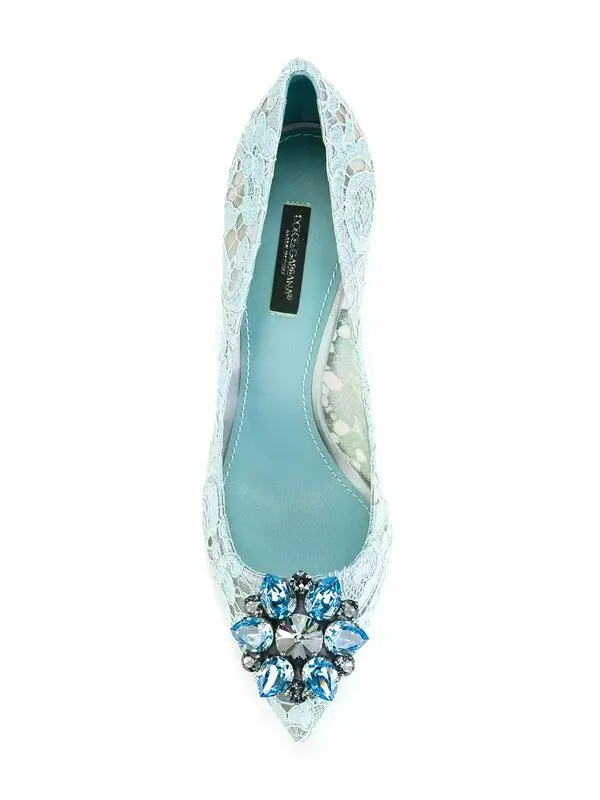Dolce & Gabbana Bellucci Rainbow Lace Brooch-detail Pumps - Blue