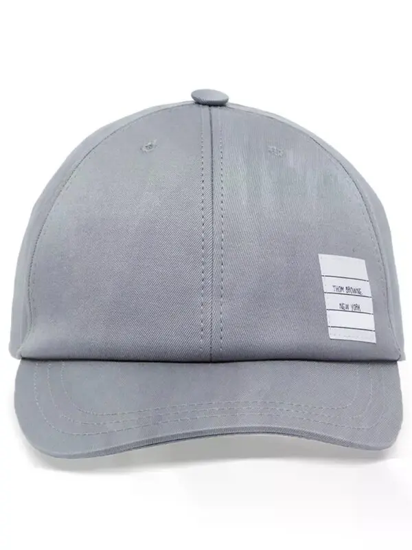 Thom Browne Logo Appliqué Cotton Baseball Cap - Grey