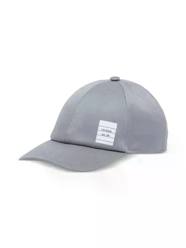 Thom Browne Logo Appliqué Cotton Baseball Cap - Grey