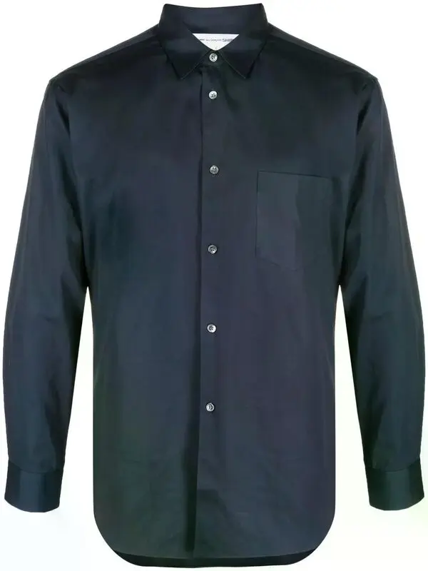 Comme Des Garçons Pointed Collar Cotton Shirt - Blue