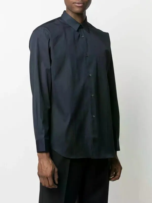 Comme Des Garçons Pointed Collar Cotton Shirt - Blue