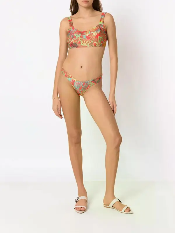 AMIR SLAMA Palm Leaf Print Bikini
