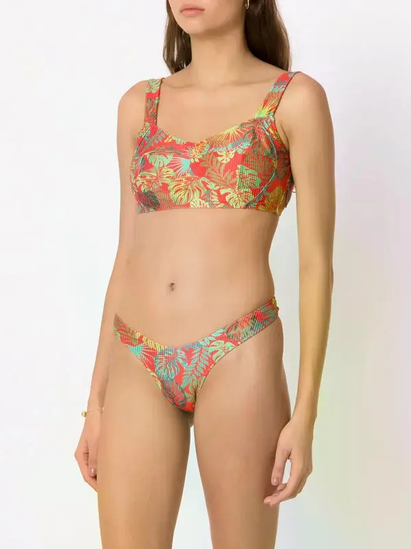 AMIR SLAMA Palm Leaf Print Bikini