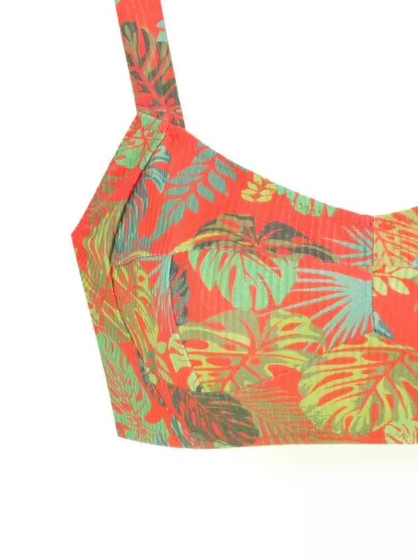 AMIR SLAMA Palm Leaf Print Bikini