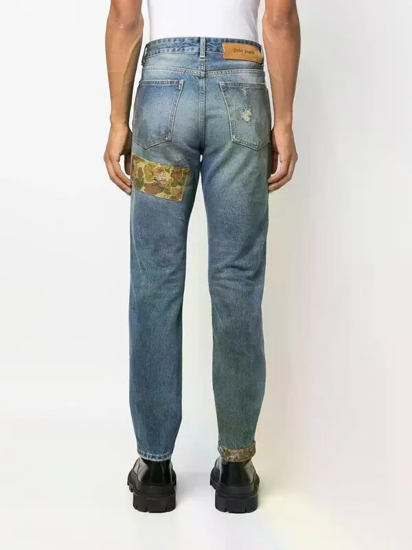 Palm Angels Patchwork Straight-leg Jeans