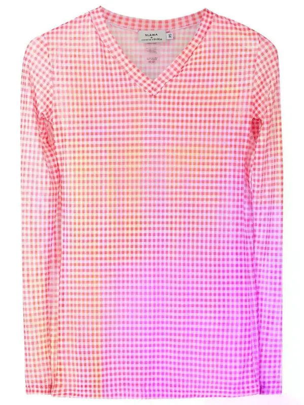 AMIR SLAMA Gingham-check Pattern Top