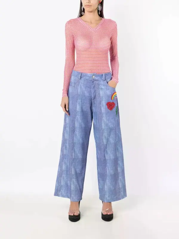 AMIR SLAMA Gingham-check Pattern Top