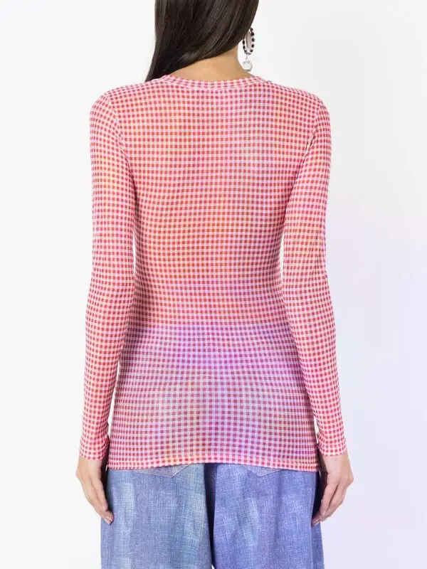 AMIR SLAMA Gingham-check Pattern Top