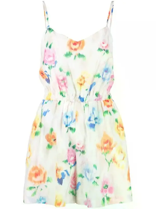 Moschino Floral-print Sleeveless Mini Dress - White