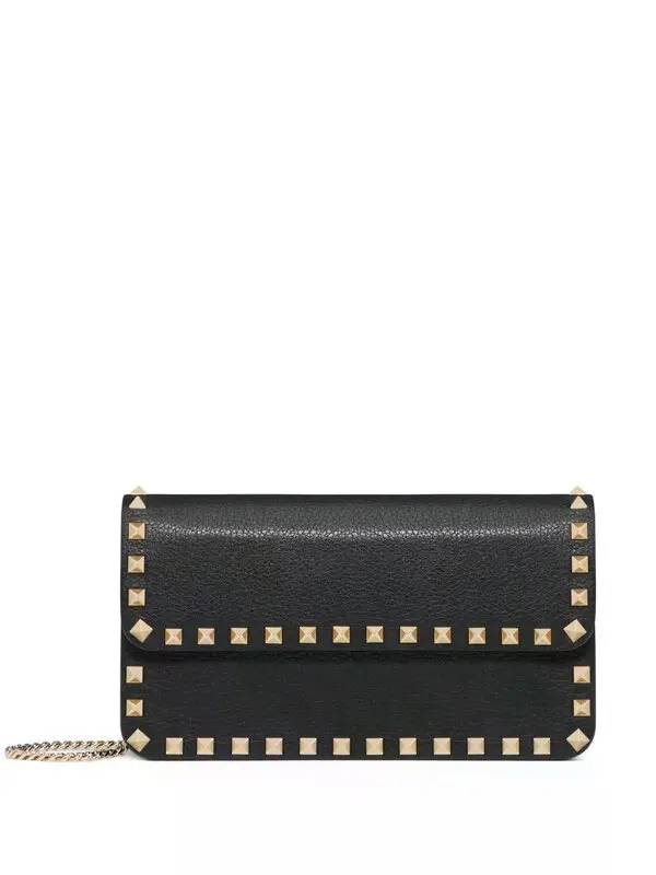 Valentino Garavani Rockstud Leather Clutch - Black