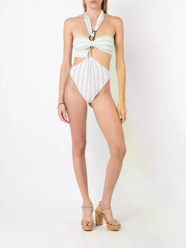 AMIR SLAMA Asymmetric Halter-neck Swimsuit